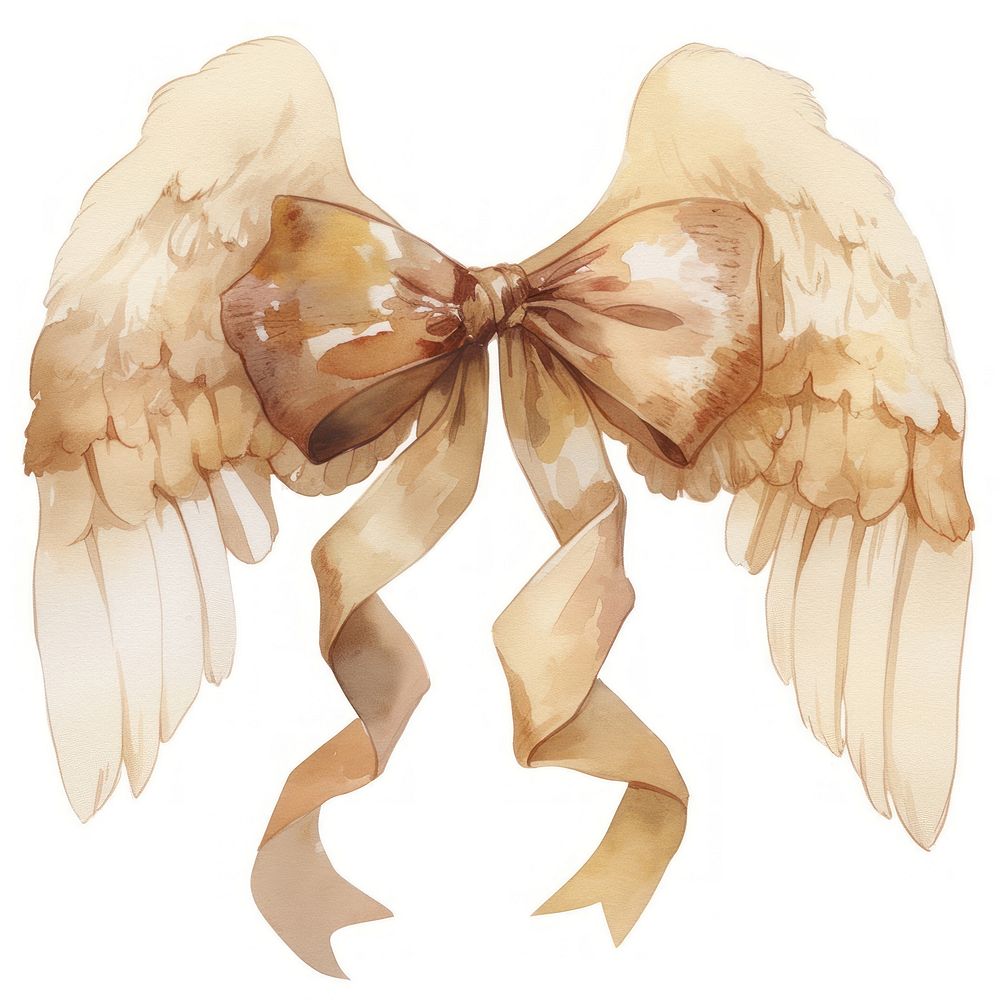 Elegant angel wings with ribbon | Free Photo Illustration - rawpixel