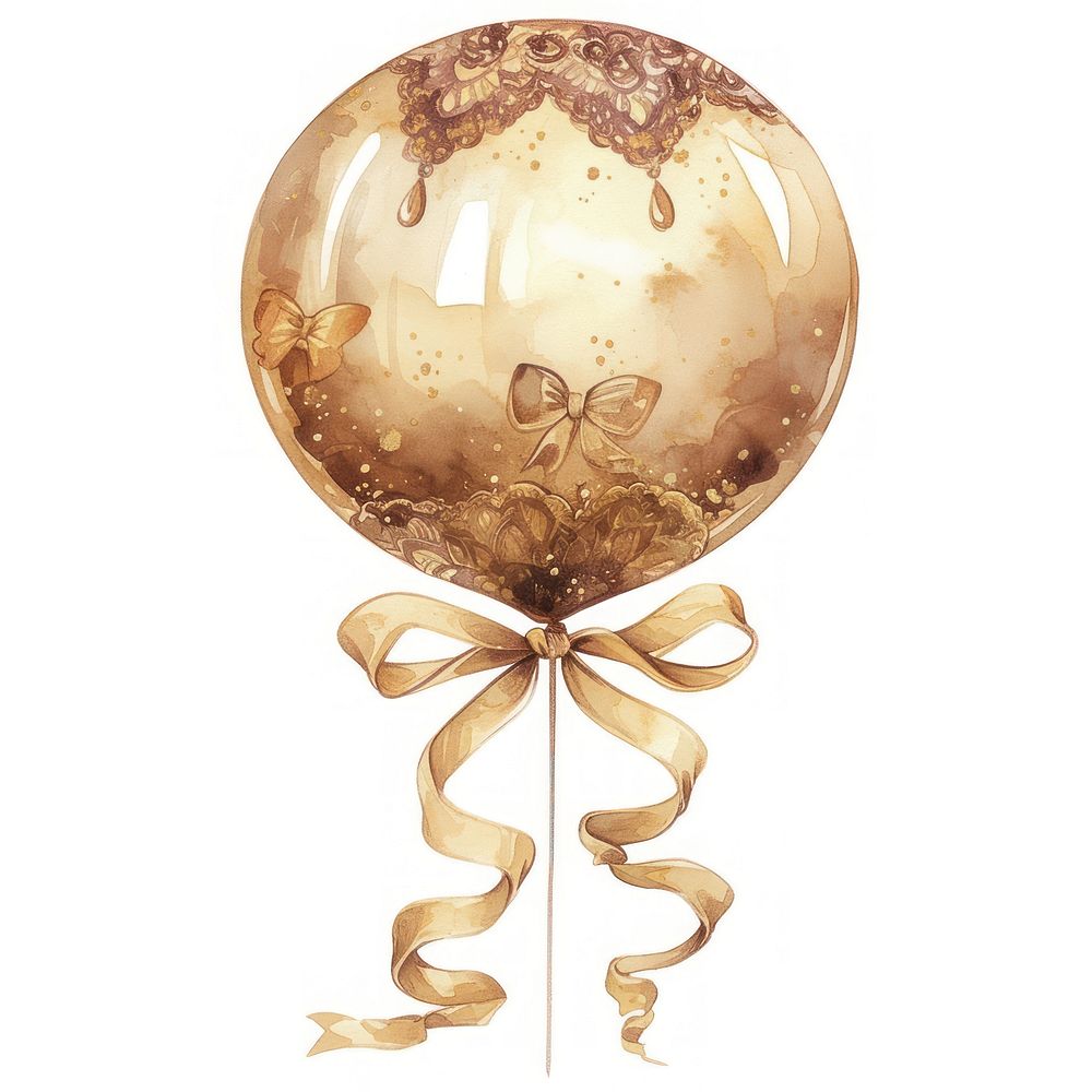 Elegant golden balloon illustration | Free Photo Illustration - rawpixel