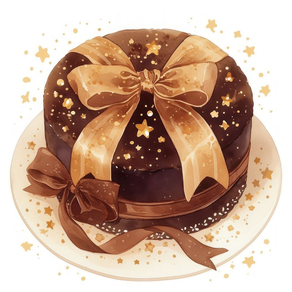 Elegant chocolate cake illustration | Free Photo Illustration - rawpixel