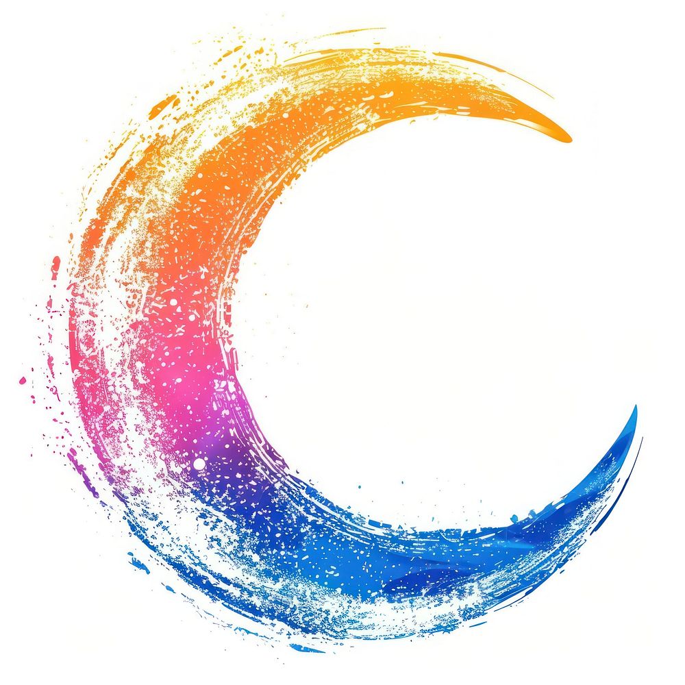 Colorful abstract crescent moon | Free Photo Illustration - rawpixel