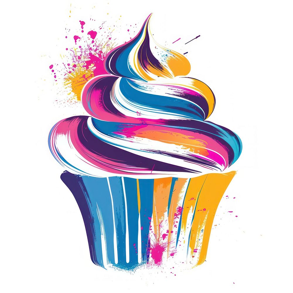 Colorful abstract cupcake illustration | Free Photo Illustration - rawpixel