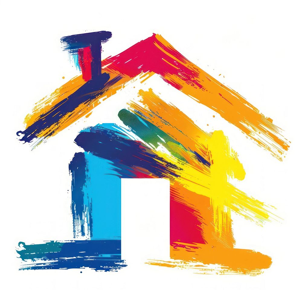 Colorful abstract house painting | Free Photo Illustration - rawpixel