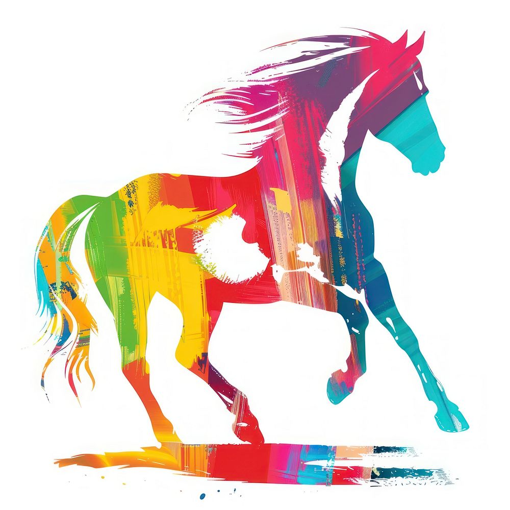 Colorful abstract horse illustration | Free Photo Illustration - rawpixel