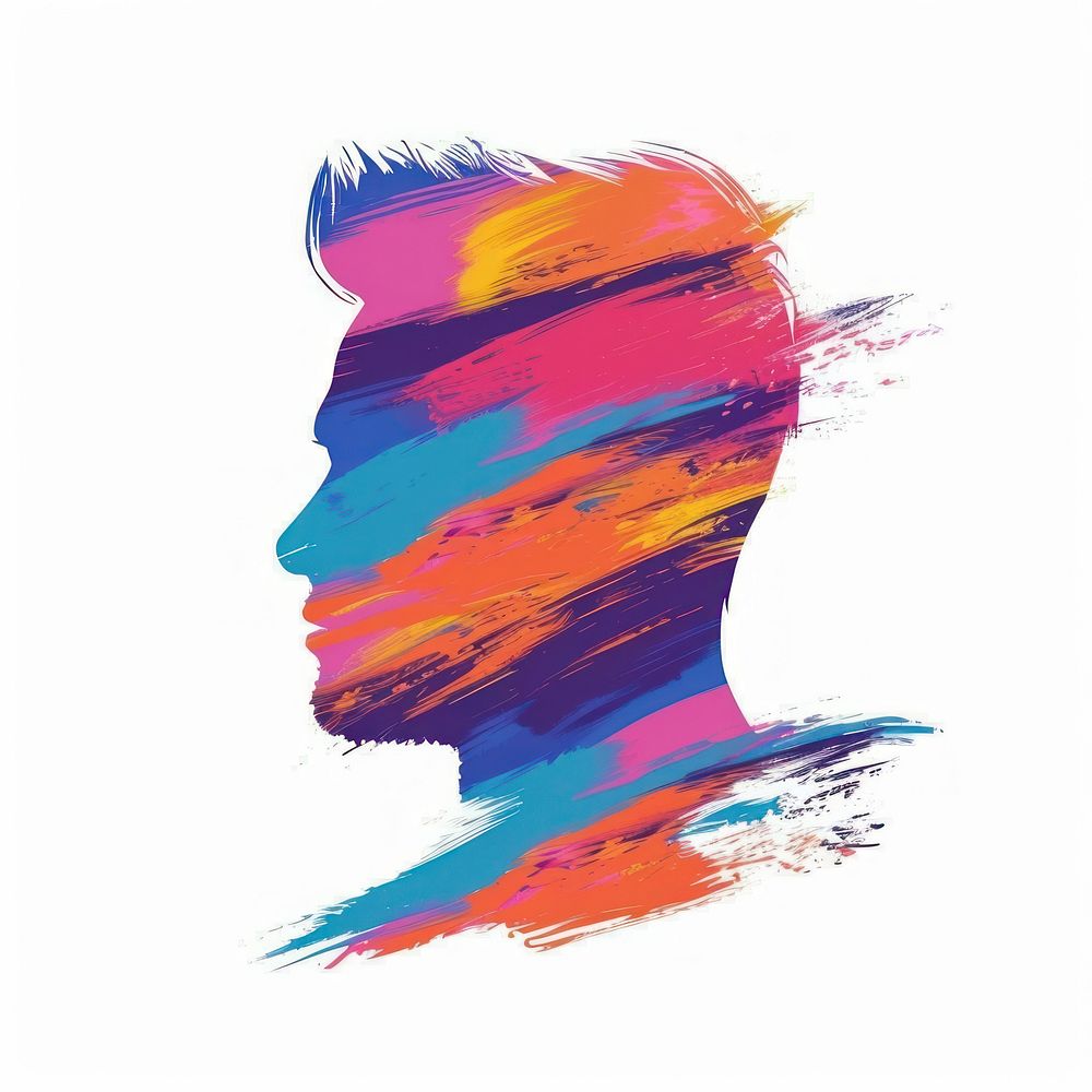 Colorful abstract male silhouette | Free Photo Illustration - rawpixel