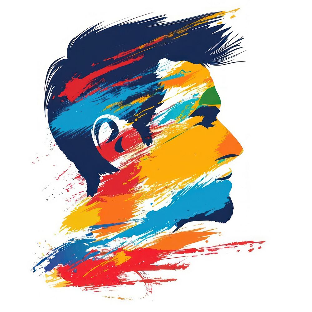 Colorful abstract male profile | Free Photo Illustration - rawpixel