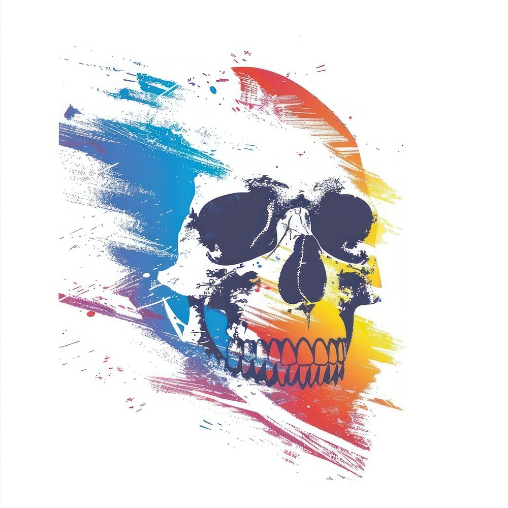 Colorful abstract skull art | Free Photo Illustration - rawpixel