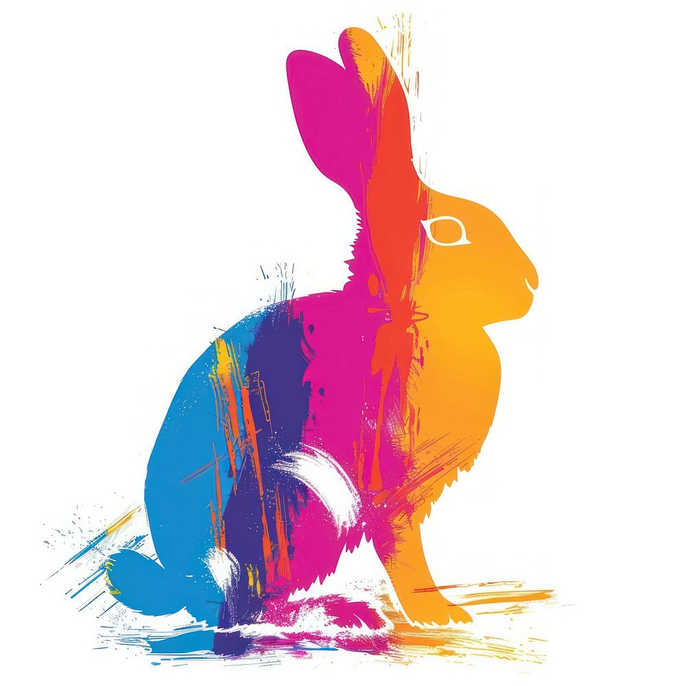 Colorful abstract rabbit illustration | Free Photo Illustration - rawpixel