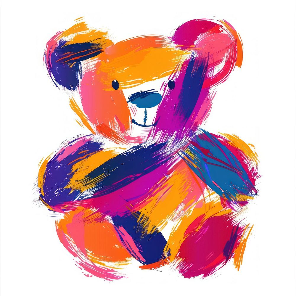 Colorful abstract teddy bear illustration | Free Photo Illustration ...