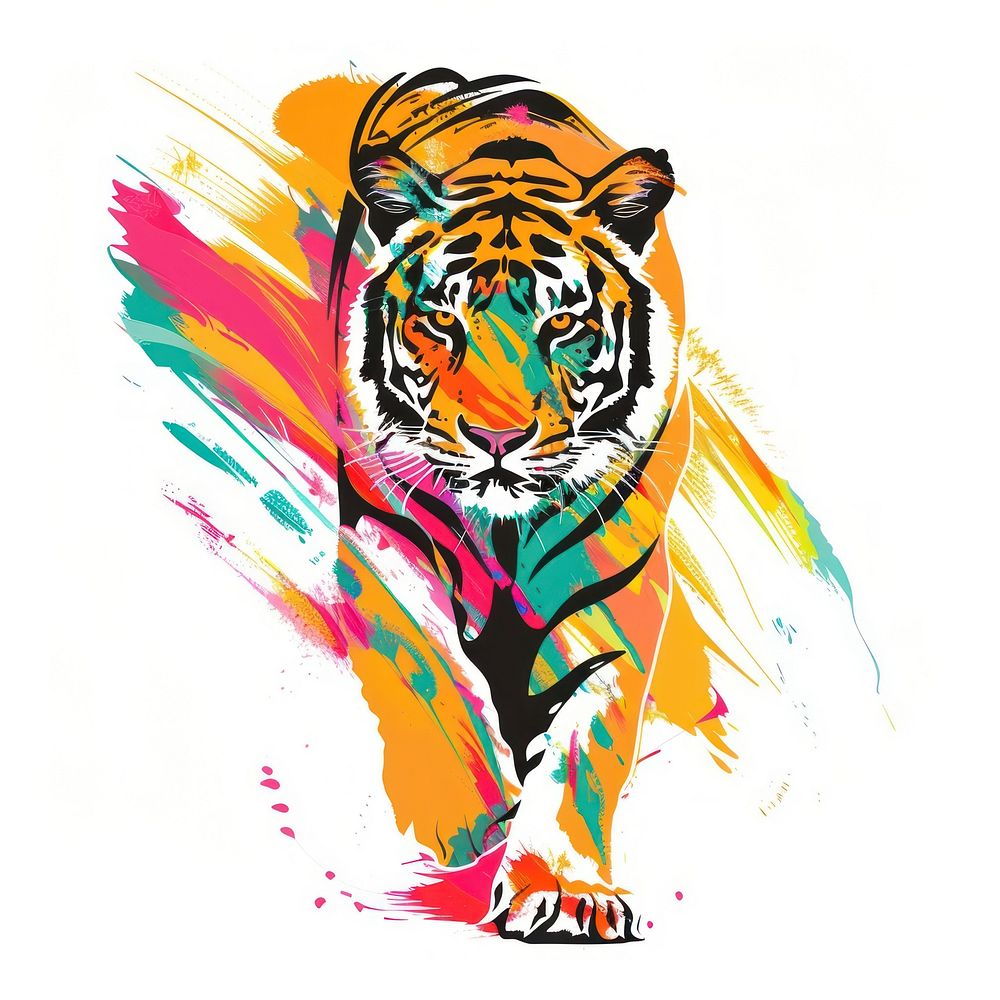 Colorful tiger abstract art | Free Photo Illustration - rawpixel