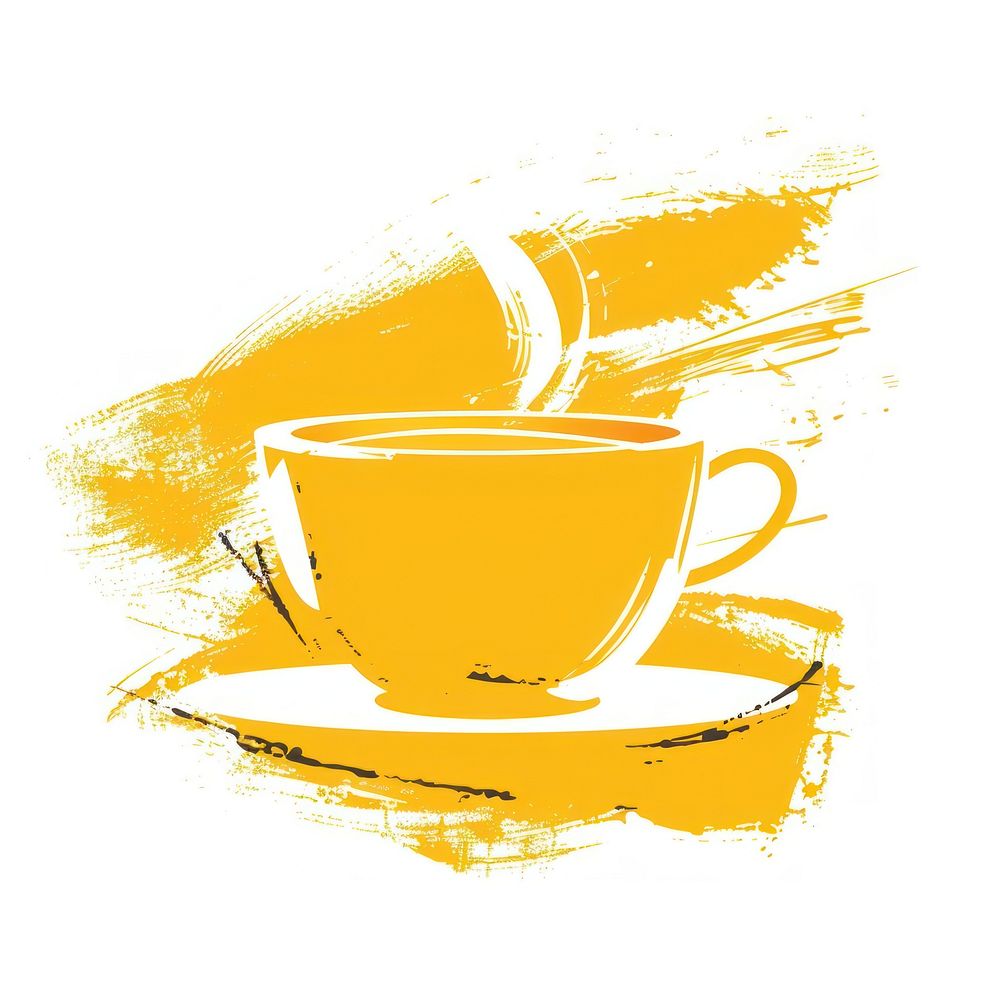 Artistic yellow coffee cup illustration | Free Photo Illustration ...