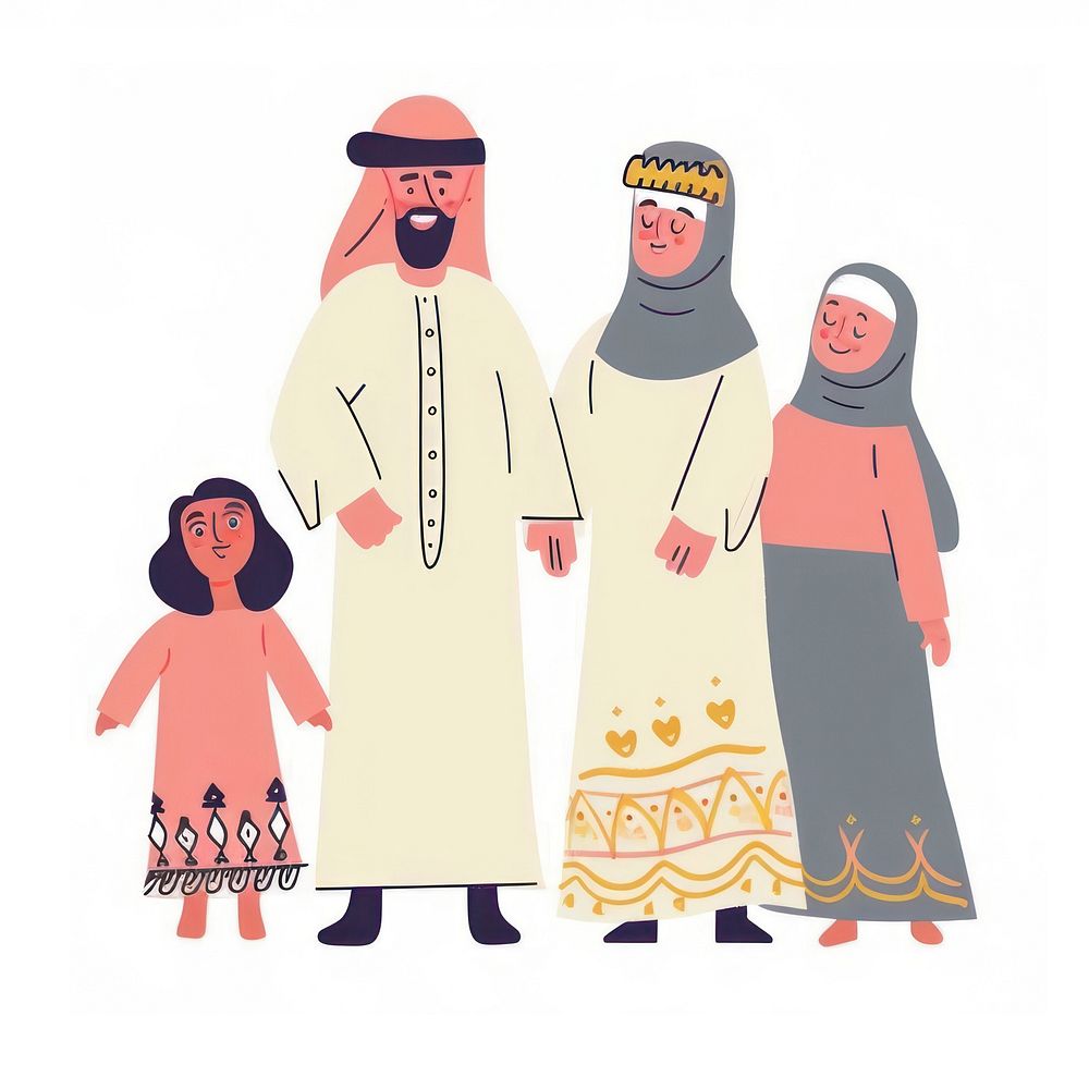 Traditional Middle Eastern family illustration | Free Photo ...
