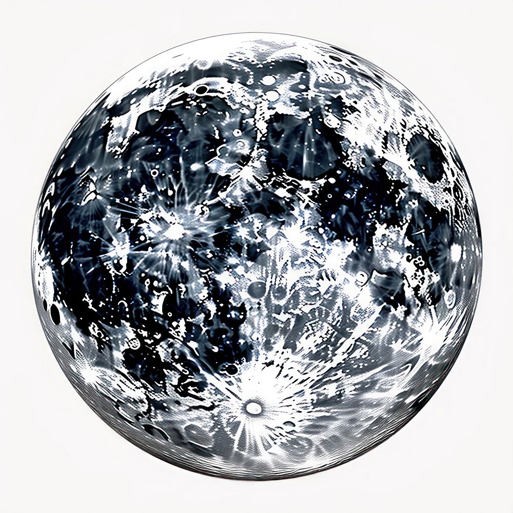 Detailed moon surface illustration | Free Photo Illustration - rawpixel