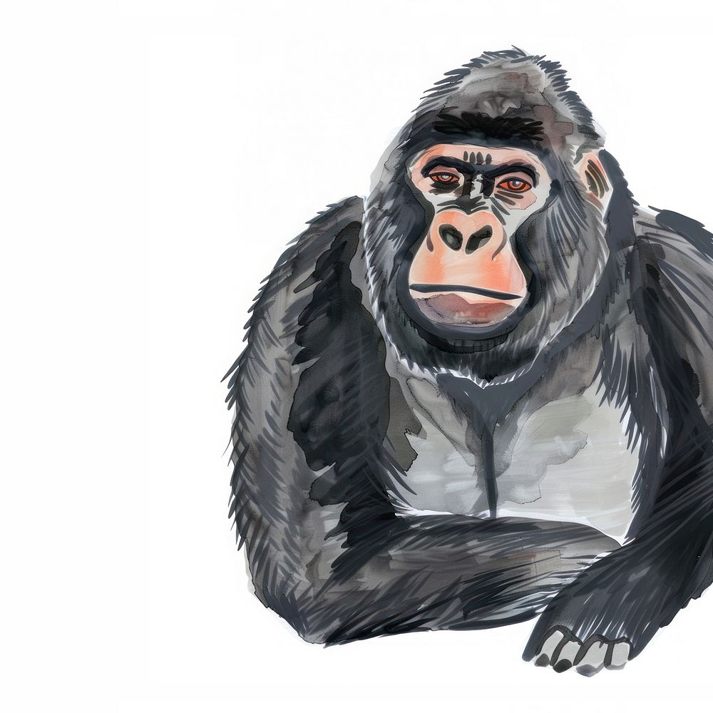 Detailed gorilla watercolor illustration | Free Photo Illustration ...