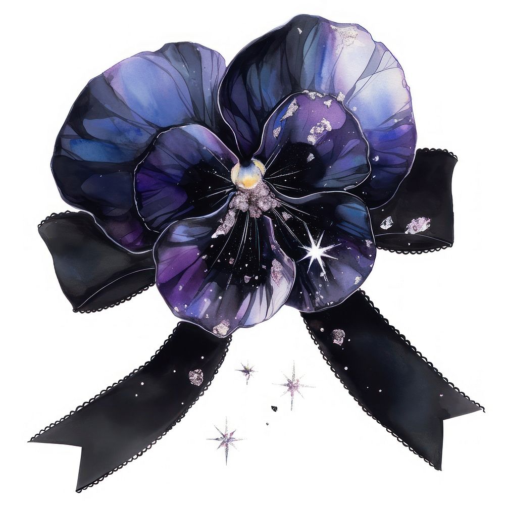 Elegant cosmic floral bow | Free Photo Illustration - rawpixel