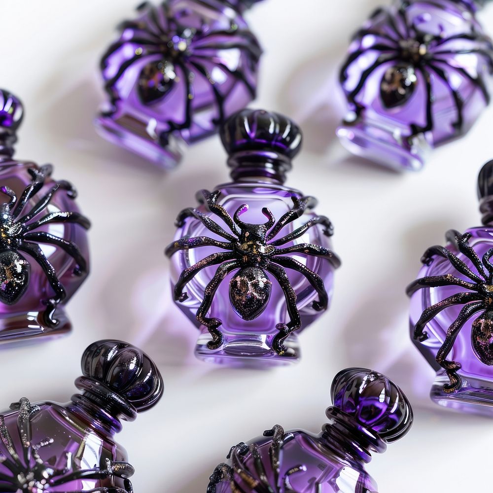 Purple spider-themed perfume bottles | Free Photo - rawpixel