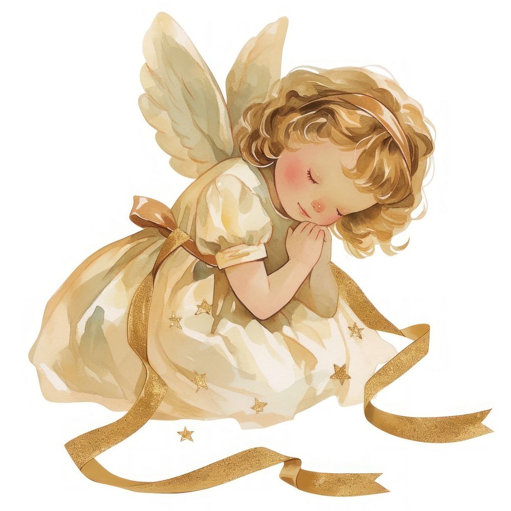 Adorable angelic child illustration | Free Photo Illustration - rawpixel
