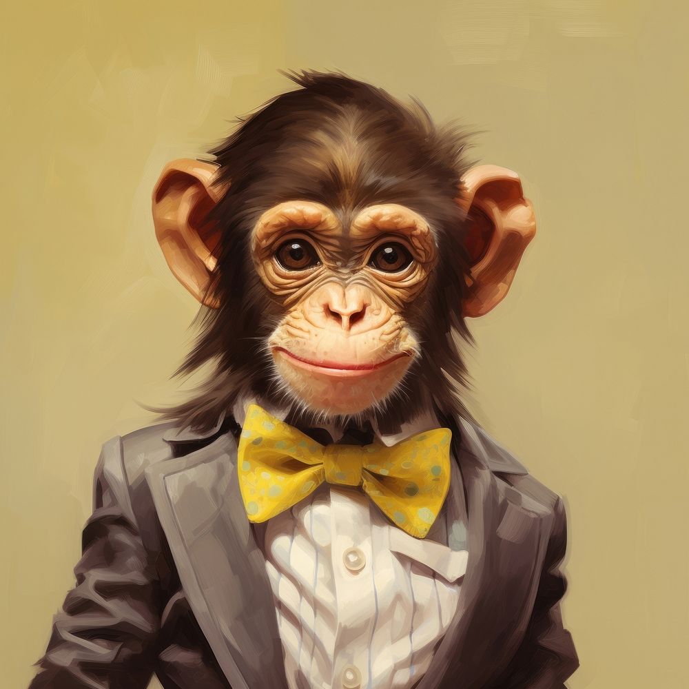 Monkey in suit illustration | Free Photo Illustration - rawpixel