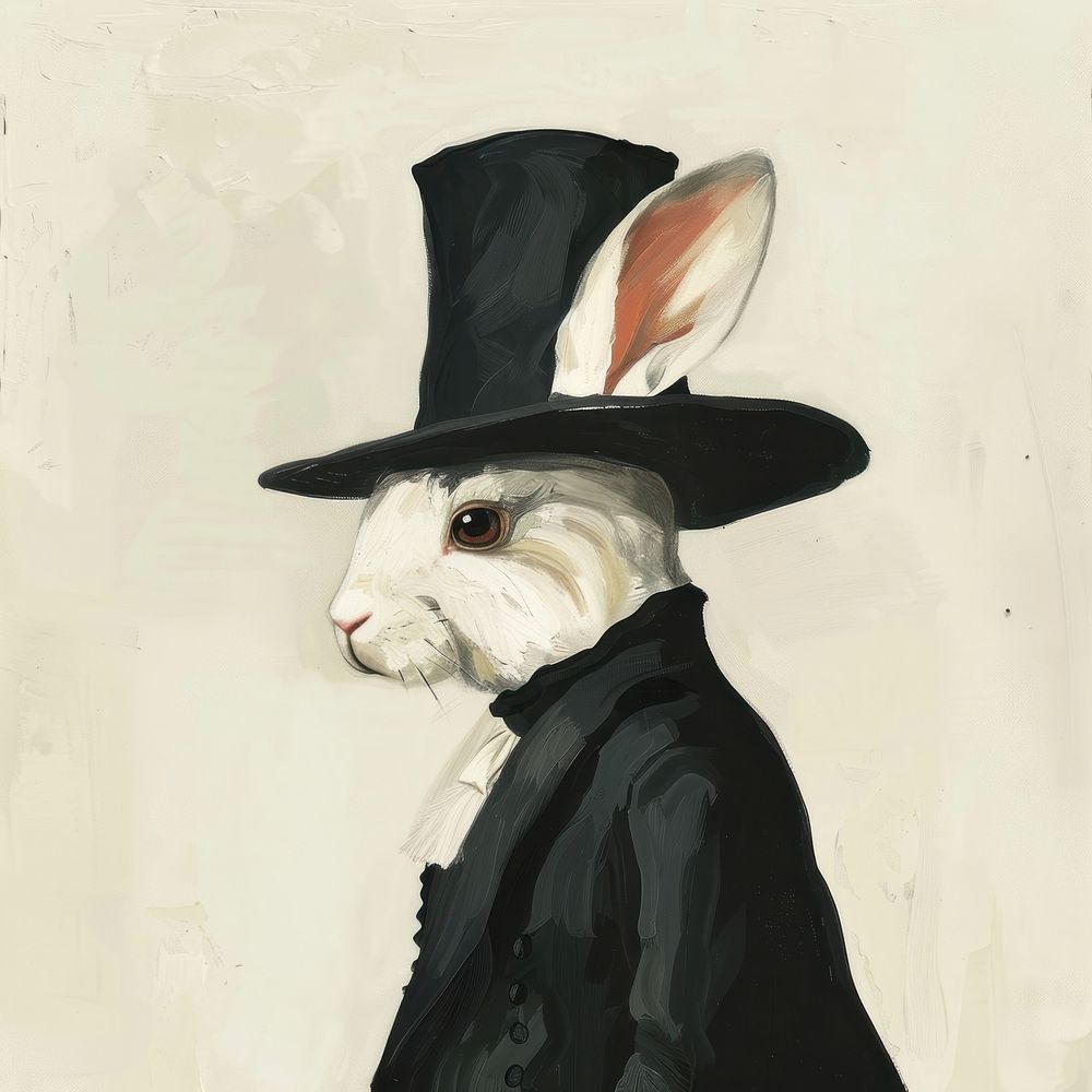 Elegant rabbit in formal attire | Premium Photo Illustration - rawpixel