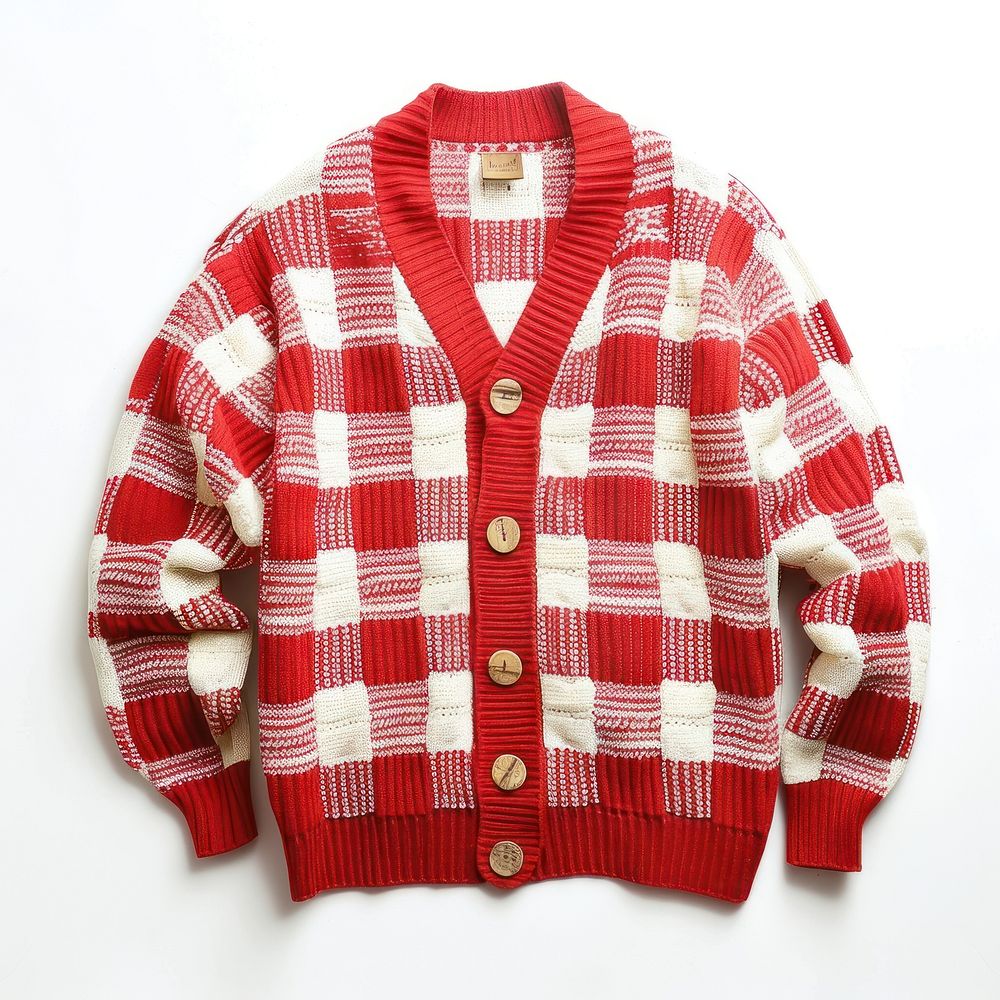 Cozy checkered knit cardigan | Free Photo - rawpixel