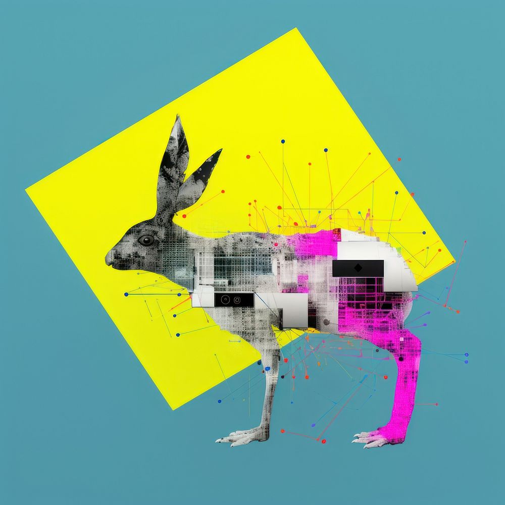 Collage art animal and cmyk | Free Photo Illustration - rawpixel