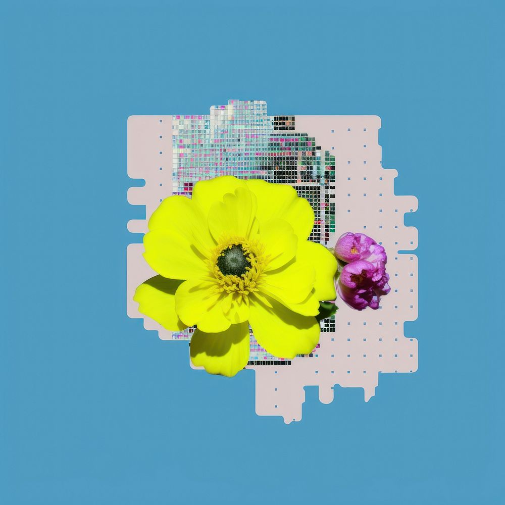 Collage art flower and cmyk | Free Photo Illustration - rawpixel
