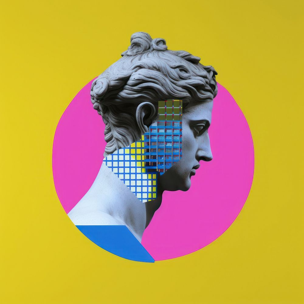 Collage art greek statue and | Free Photo Illustration - rawpixel