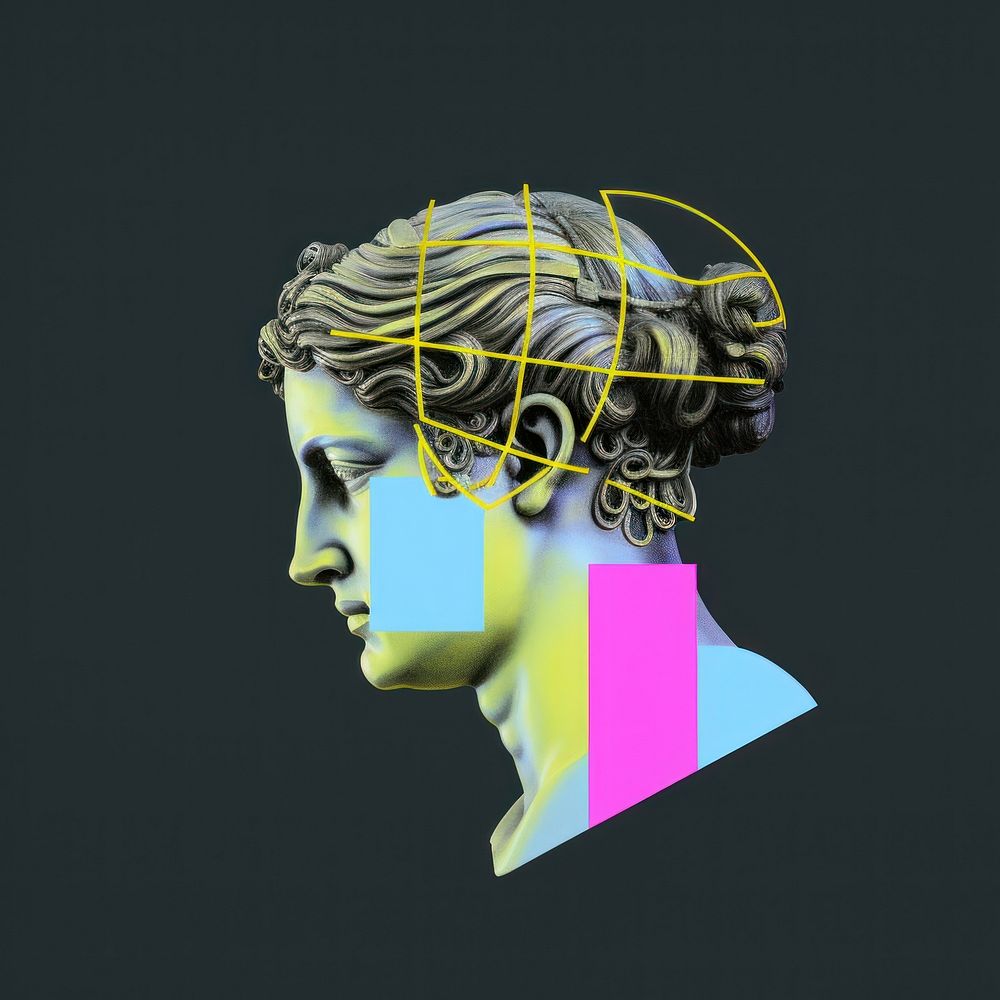 Collage art greek statue and | Free Photo Illustration - rawpixel