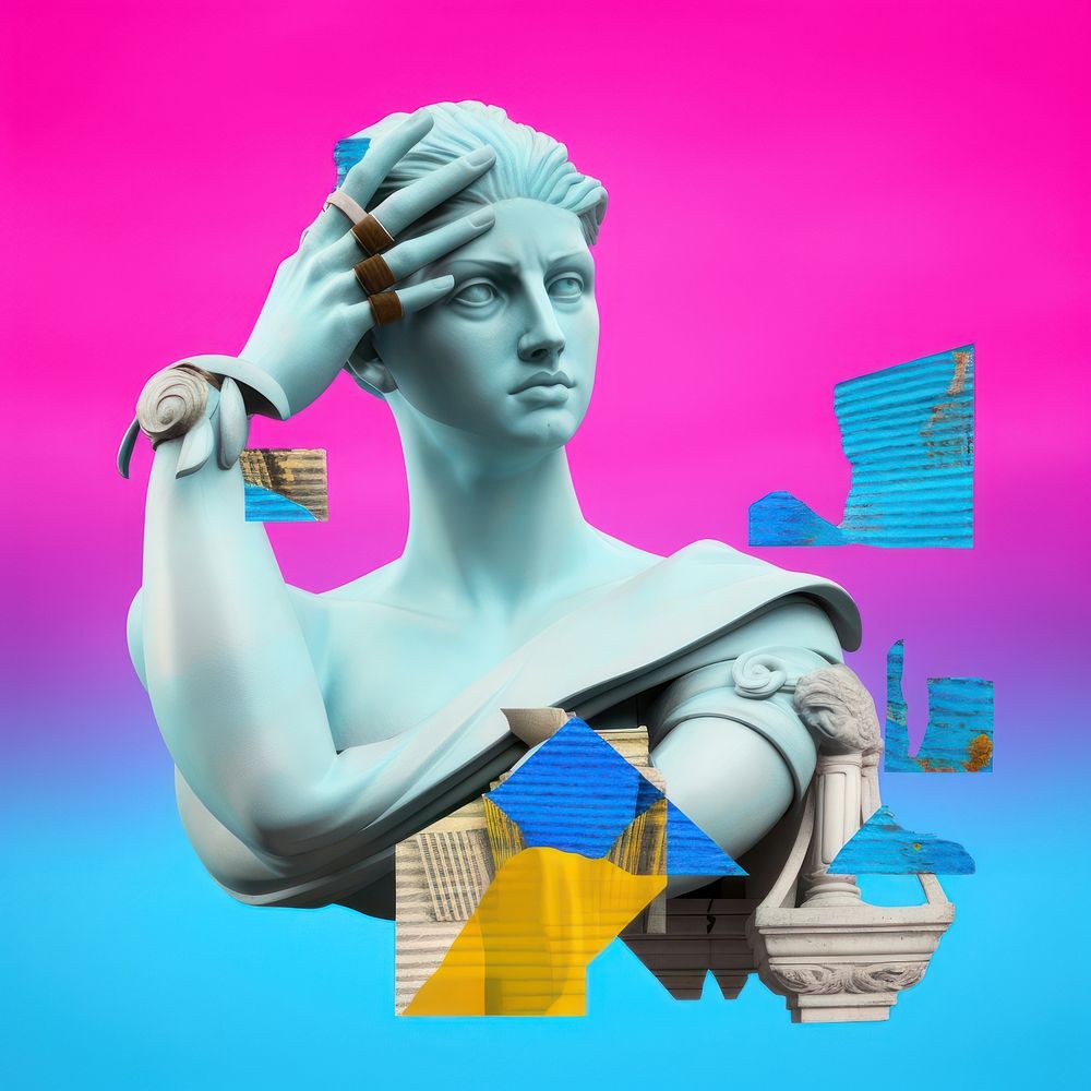 Collage art greek statue and | Free Photo Illustration - rawpixel