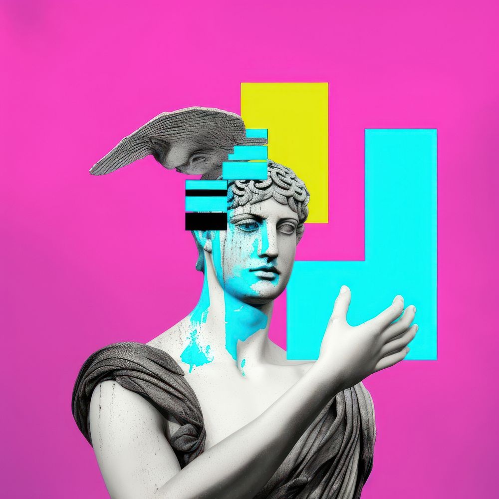 Collage art greek statue and | Free Photo Illustration - rawpixel