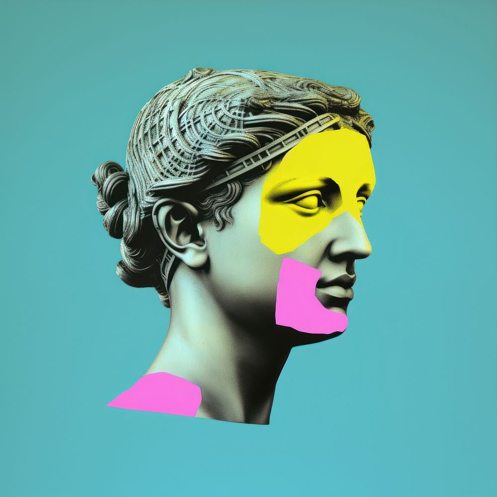 Collage art greek statue and | Free Photo Illustration - rawpixel