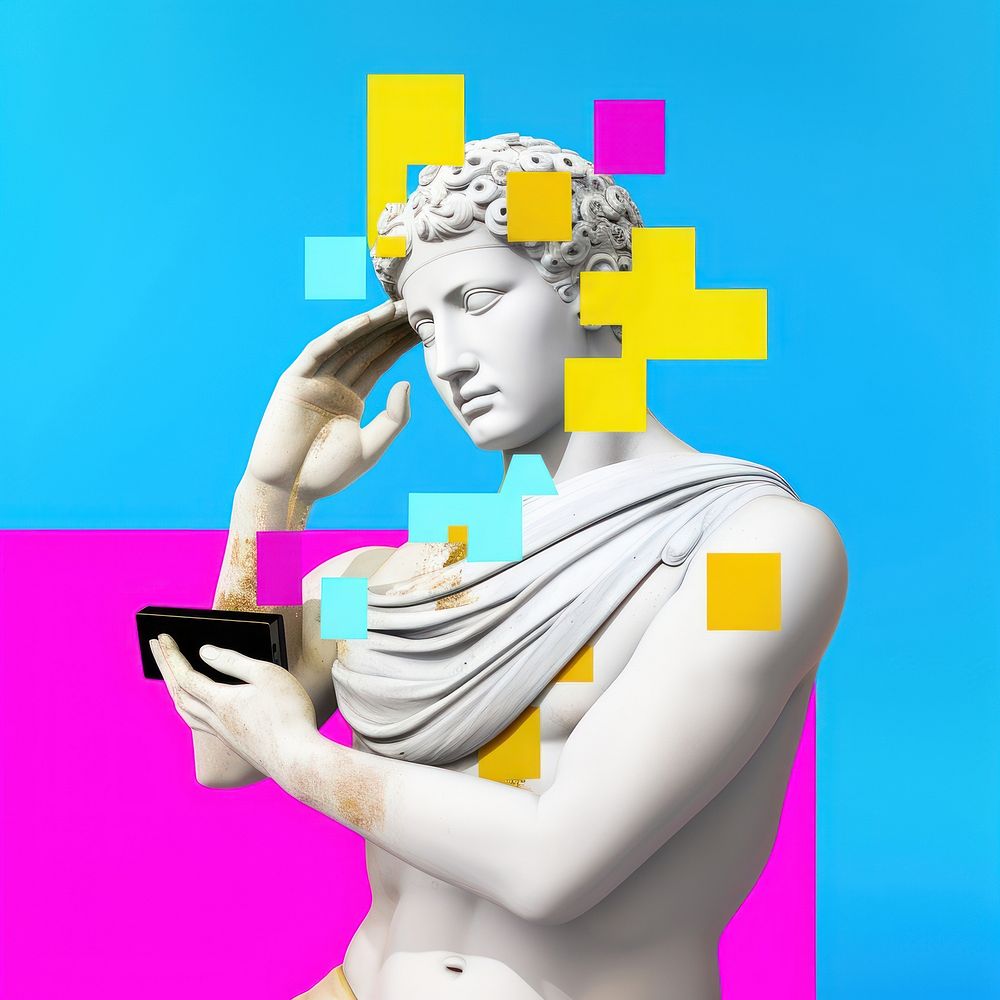 Collage art greek statue and | Free Photo Illustration - rawpixel