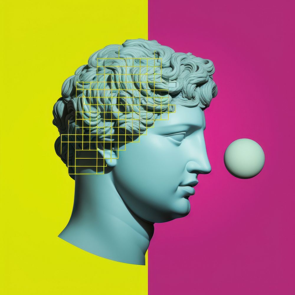 Collage art greek statue and | Free Photo Illustration - rawpixel