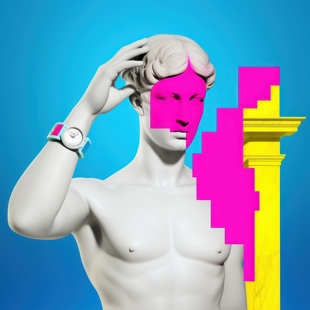 Collage art greek statue and | Free Photo Illustration - rawpixel