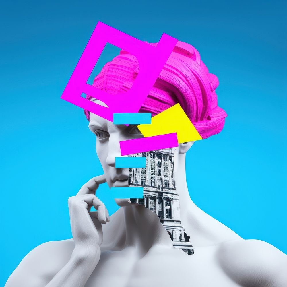 Collage art greek statue and | Free Photo Illustration - rawpixel