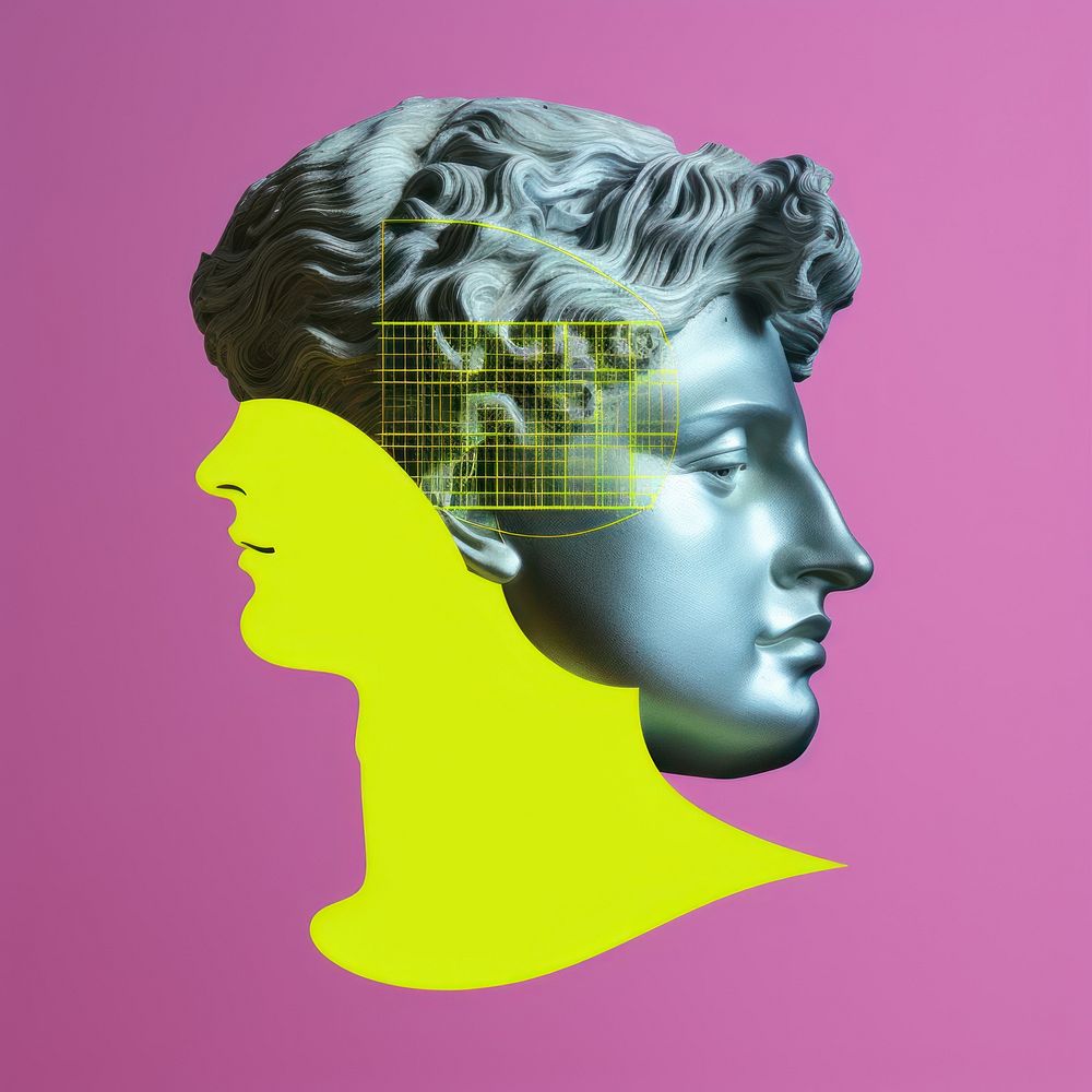 Collage art greek statue and | Free Photo Illustration - rawpixel