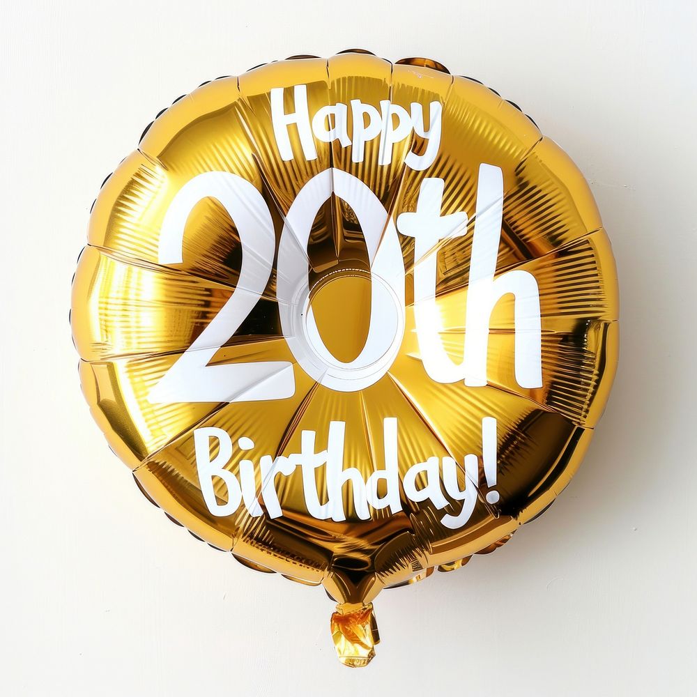 Golden 20th birthday balloon | Free Photo - rawpixel