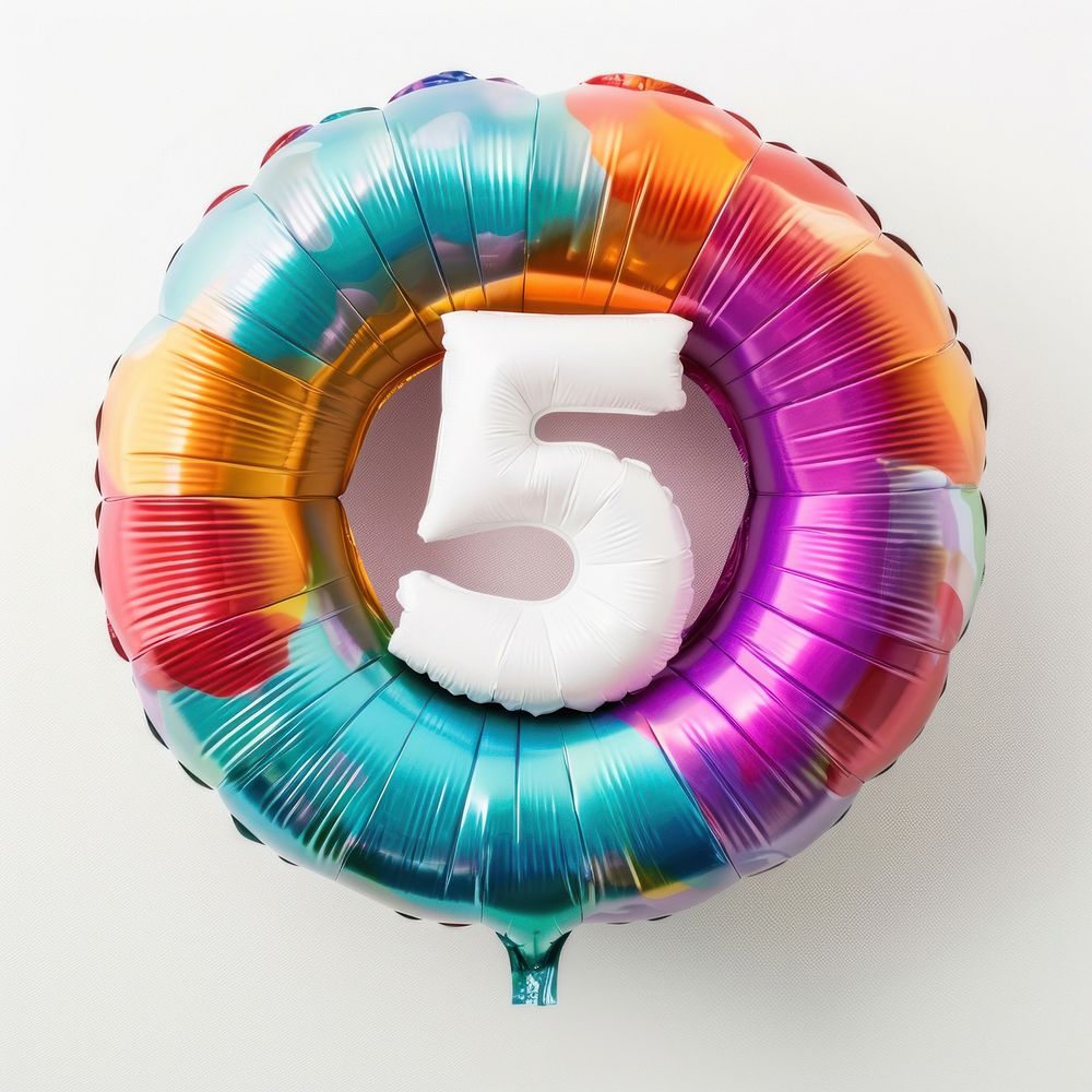 Colorful balloon number five | Free Photo - rawpixel