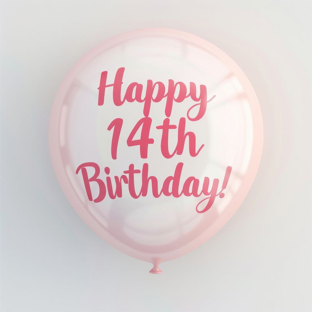 Pink balloon 14th birthday | Free Photo - rawpixel