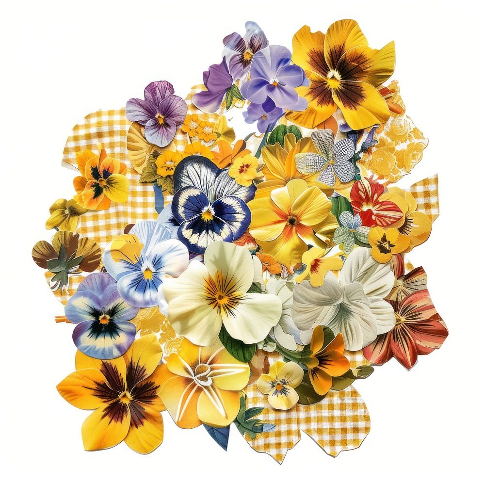 Flower shape collage cutout asteraceae | Free Photo Illustration - rawpixel