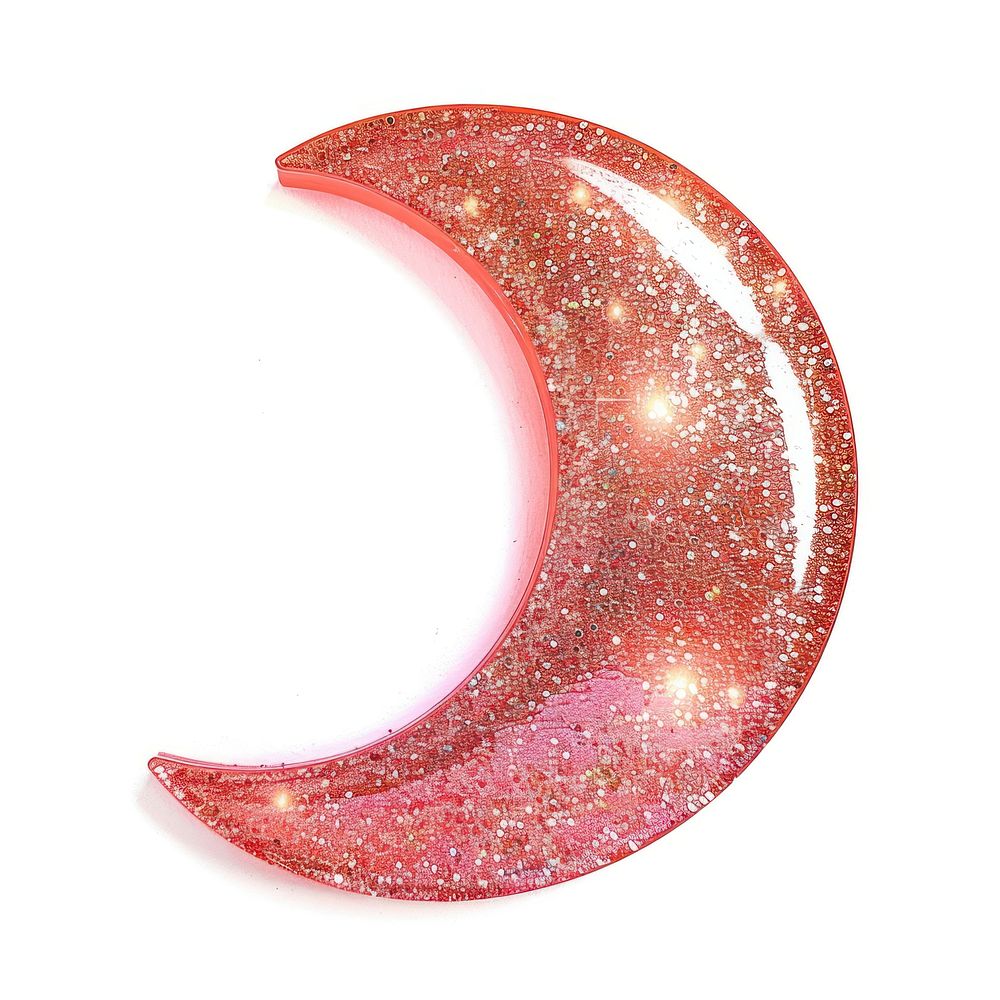 Glitter pastel red half moon | Free Photo - rawpixel