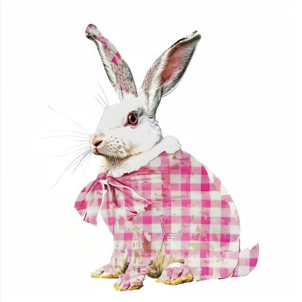 White rabbit collage cutout animal | Free Photo Illustration - rawpixel