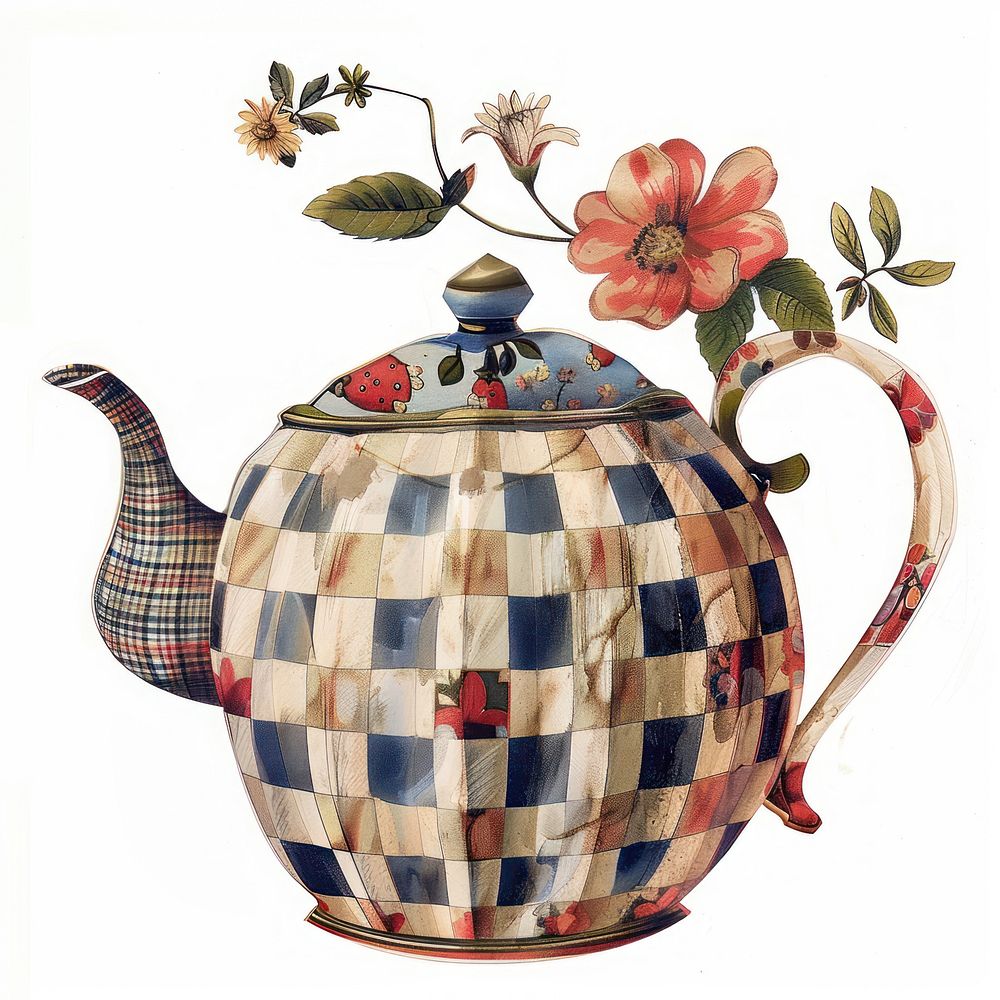 Tea pot collage cutout cookware | Free Photo Illustration - rawpixel