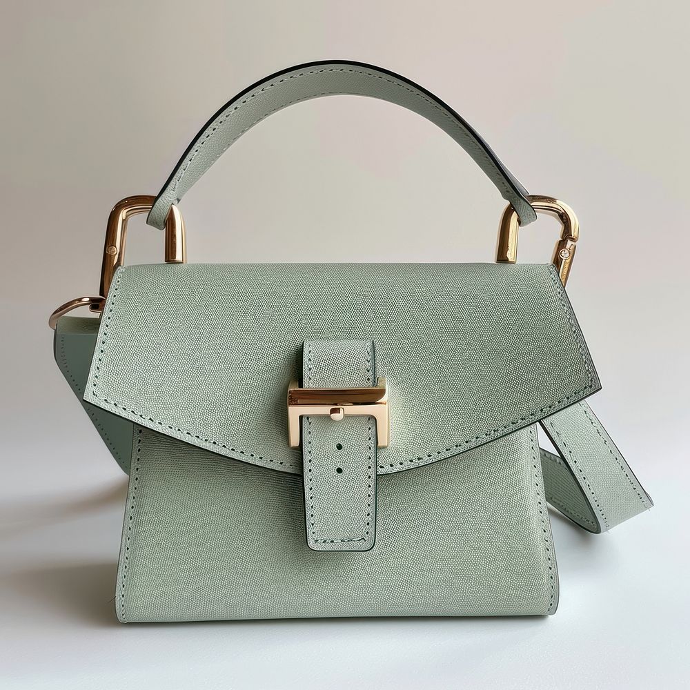 Elegant mint green leather handbag | Free Photo - rawpixel