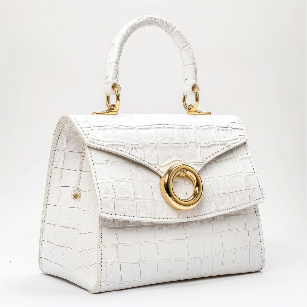 Elegant white crocodile handbag | Free Photo - rawpixel