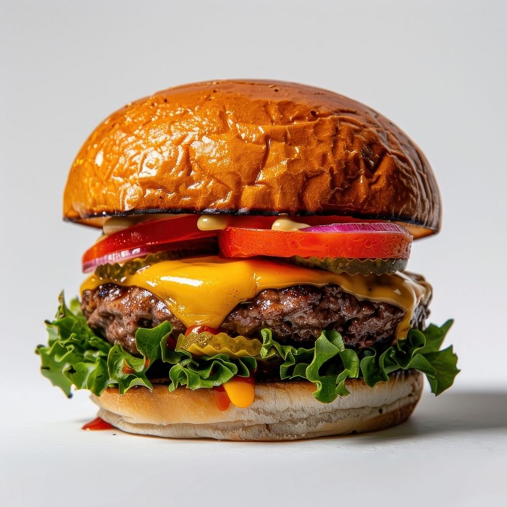 Juicy cheeseburger with fresh toppings | Free Photo - rawpixel