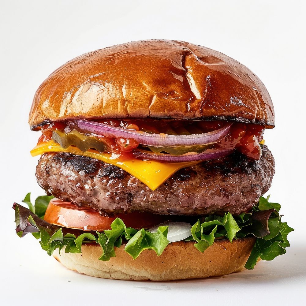 Juicy gourmet cheeseburger with toppings | Free Photo - rawpixel