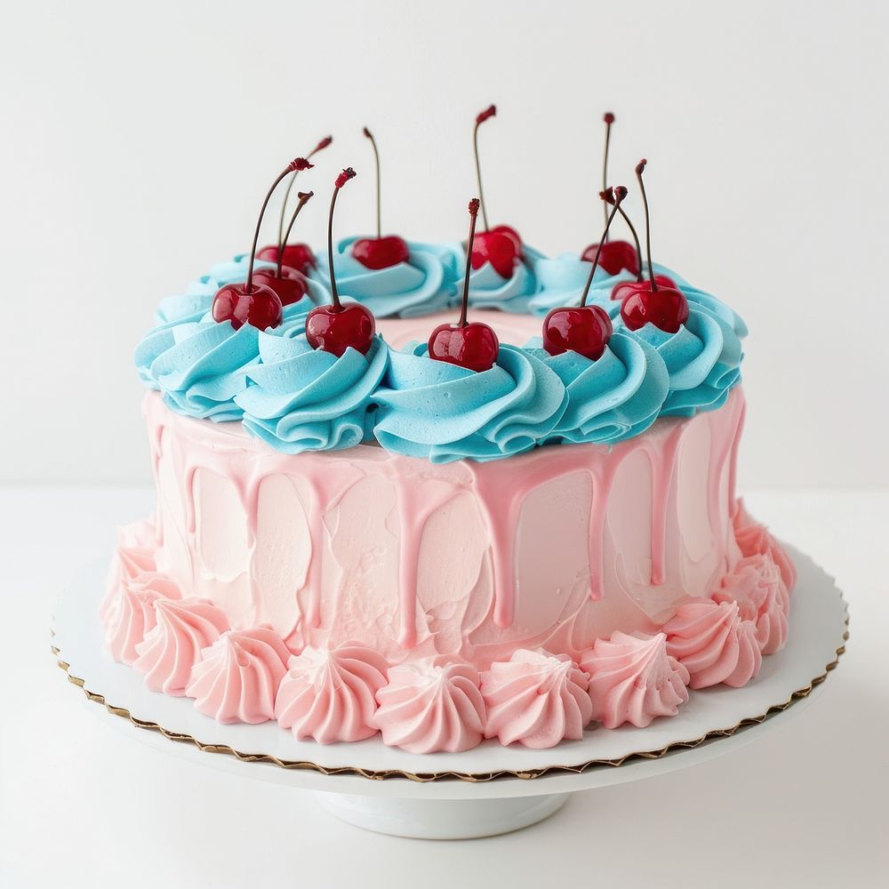 Colorful cherry-topped birthday cake | Free Photo - rawpixel
