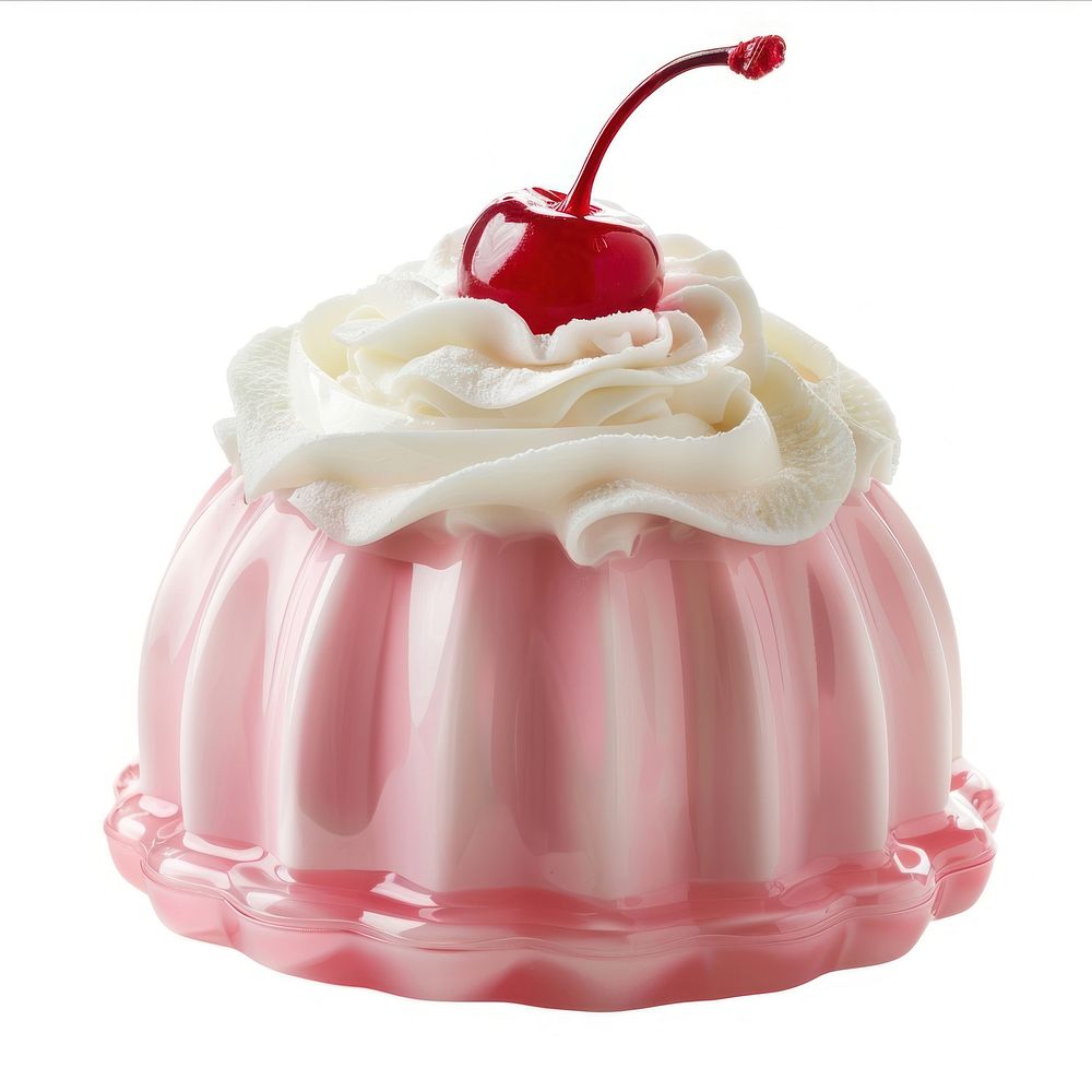 Cherry-topped pink gelatin dessert | Free Photo - rawpixel