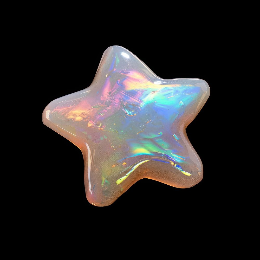 Iridescent star-shaped glass gem | Free Photo - rawpixel