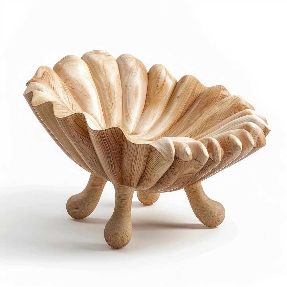 Artistic wooden shell chair | Free Photo - rawpixel